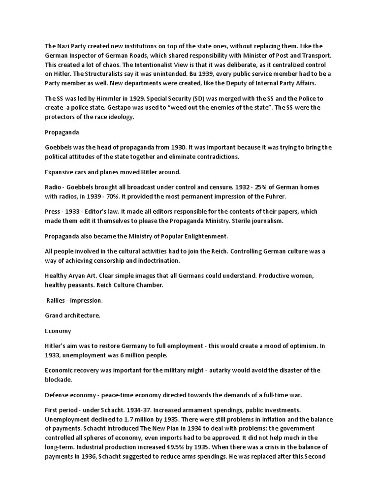 Analyse The Successes and Failures of Hitler S Domestic Policy | PDF ...