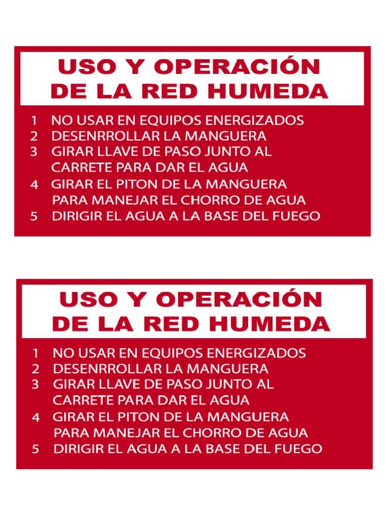 Instrucciones Para RED HUMEDA