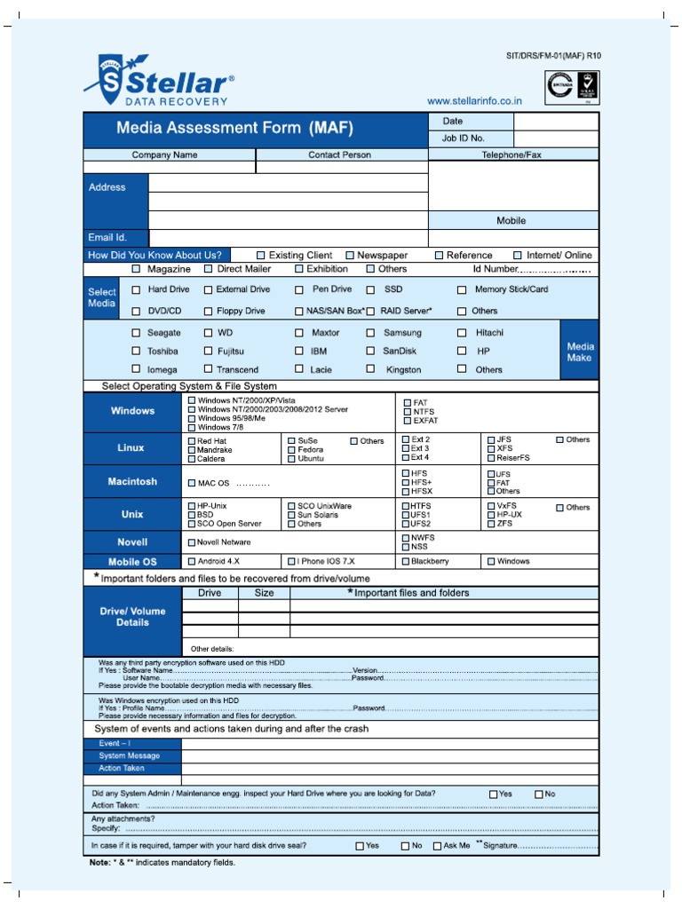 MAF Form | PDF