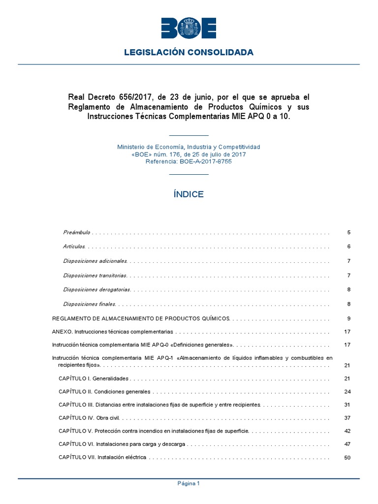 RD 656 - 2017 APQ BOE-A-2017-8755-consolidado | PDF | Comisión Europea | Fertilizante