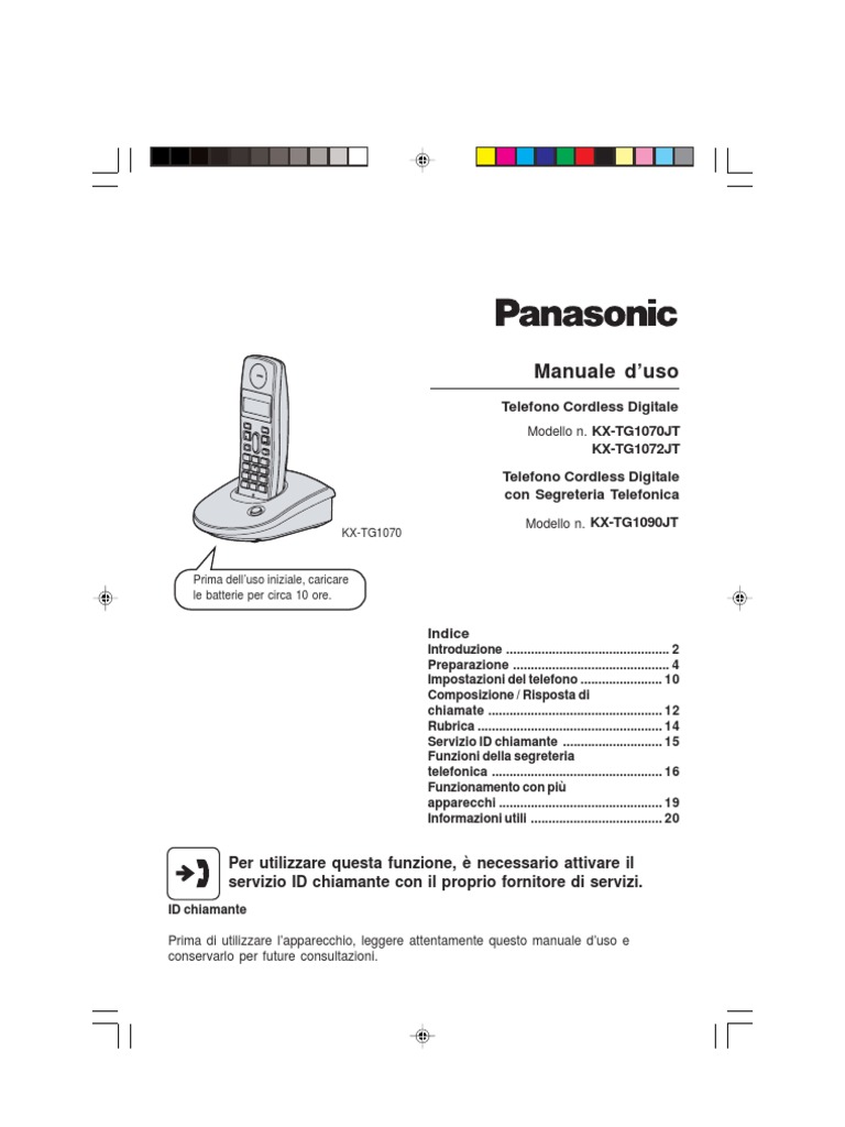 Manuale Cordless Panasonic KX_TG1070JT UG