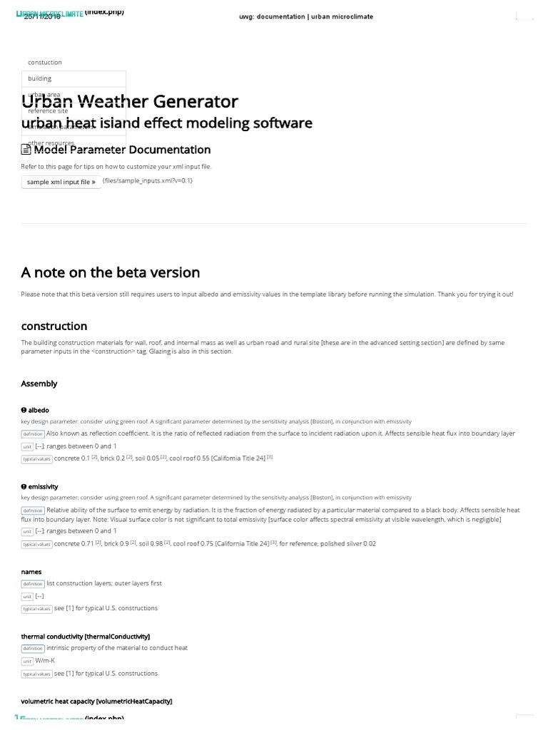 Urban Weather Generator: Urban Heat Island e Ect Modeling Software ...