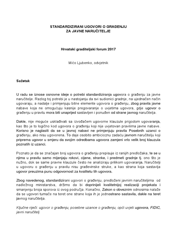 Ugovor o Gradjenju | PDF