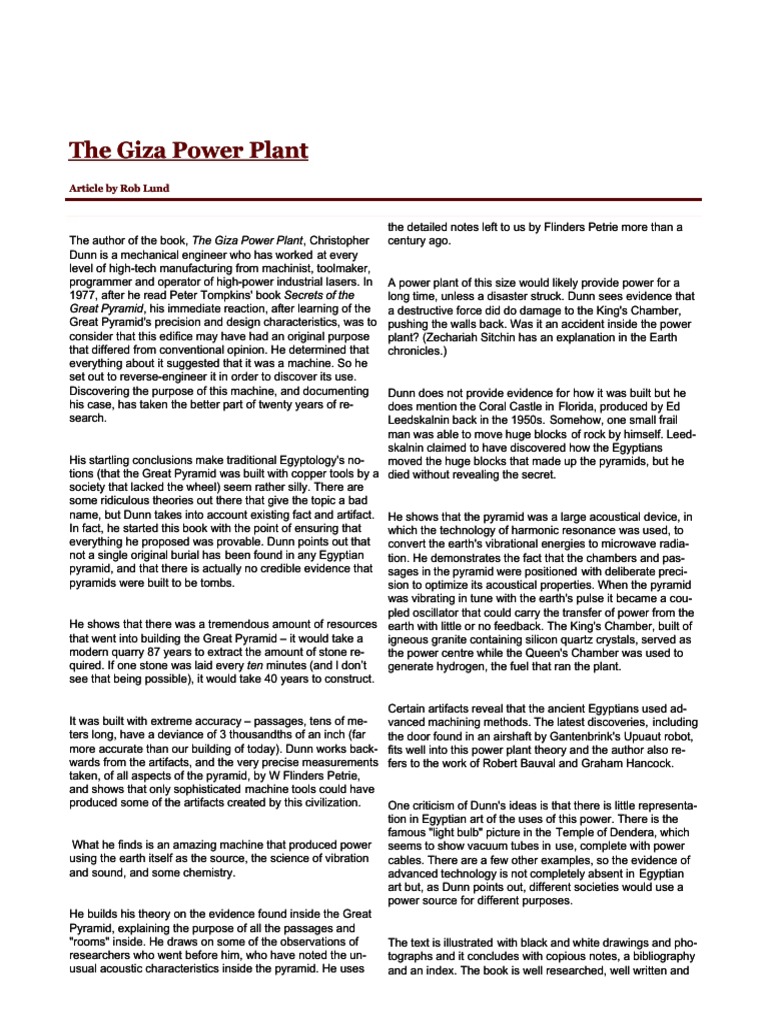 The Giza Power Plant | PDF | Pyramid | Nature
