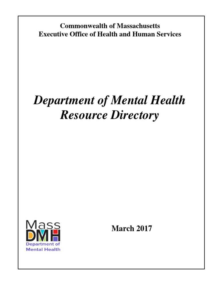 Mass DMH Resource Directory MARCH 2017 | PDF | Recovery Approach ...