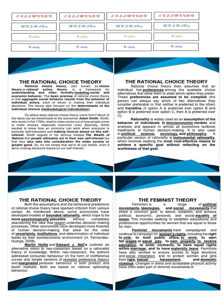 Rational Choice Theory Explained | PDF | Feminism | Gender Studies