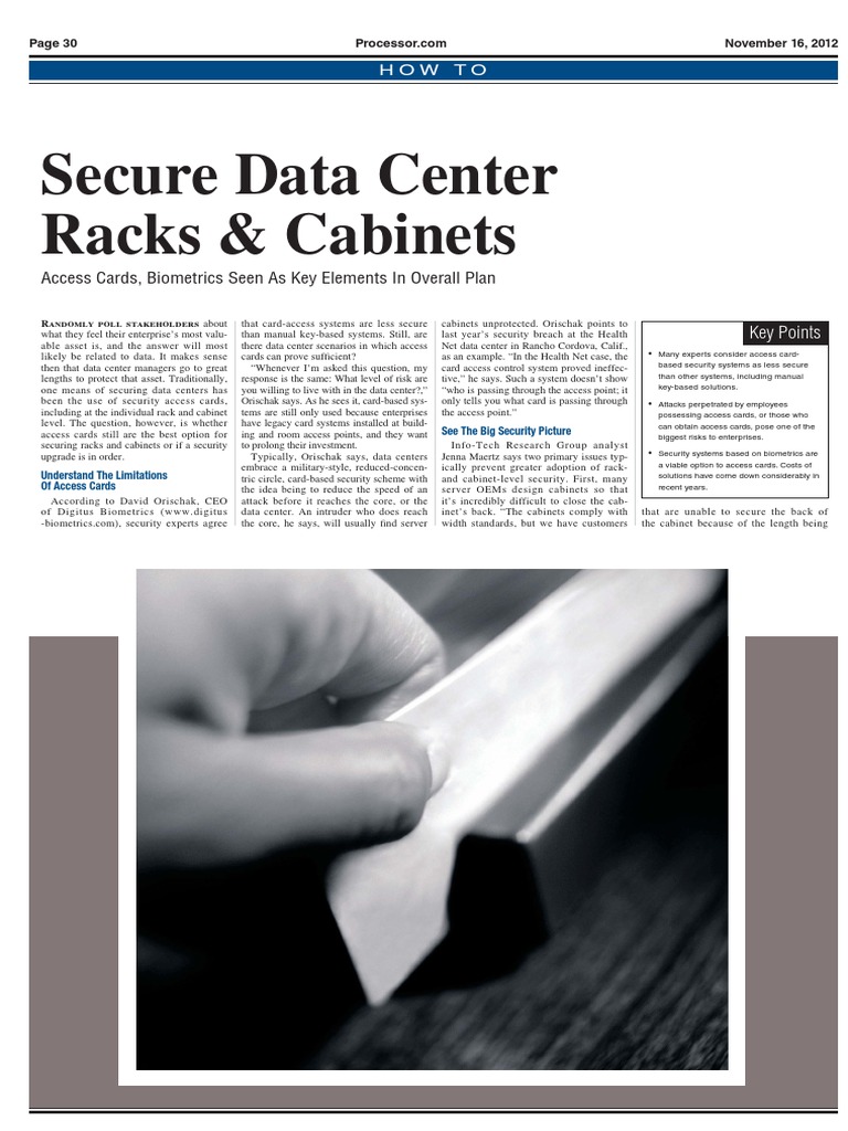 Secure Data Center Racks & Cabinets: Access Cards, Biometrics Seen As ...