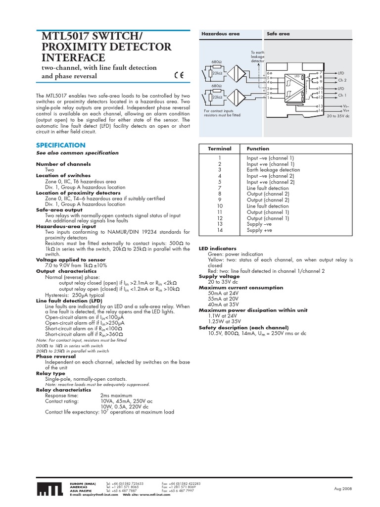 MTL 5017 | PDF | Relay | Switch