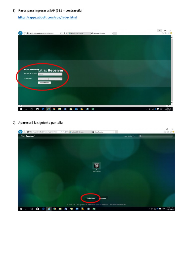 Pasos Acceso CITRIX SAP | PDF