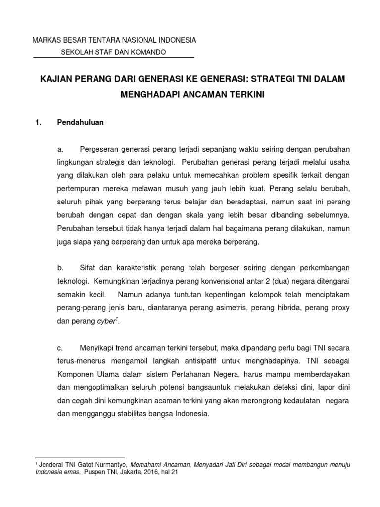Kajian Perang Dari Generasi Ke Generasi | PDF