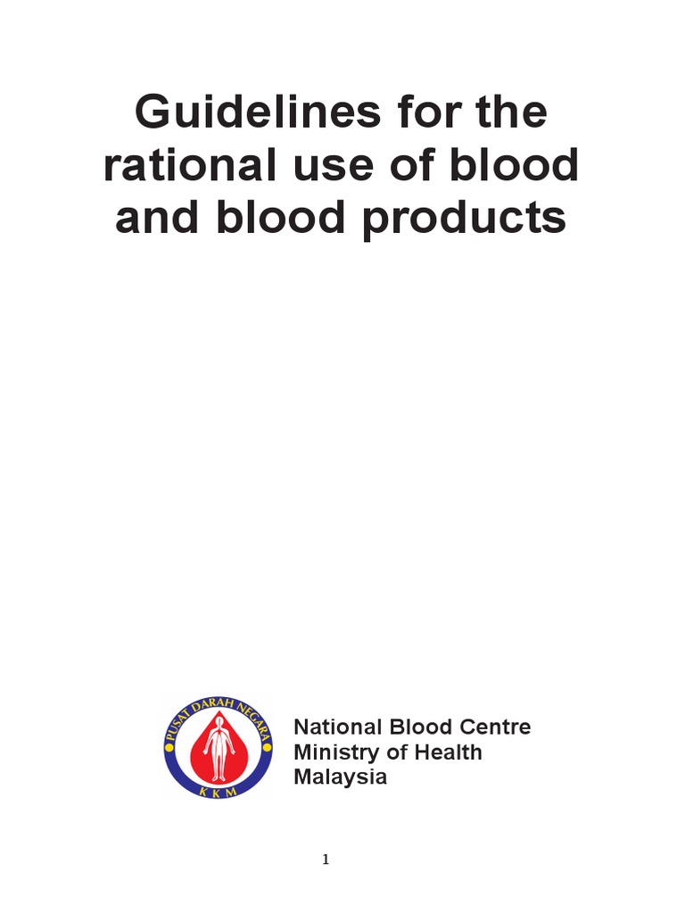 Guidelines For The Rational Use of Blood Blood Products | PDF | Blood ...
