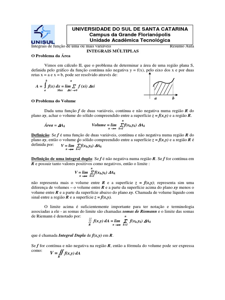 Cálculo de integrais múltiplas | PDF | Integrante | Cálculo