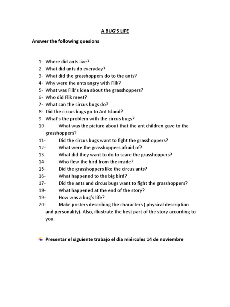 A Bug's Life: Ants vs. Grasshoppers | PDF