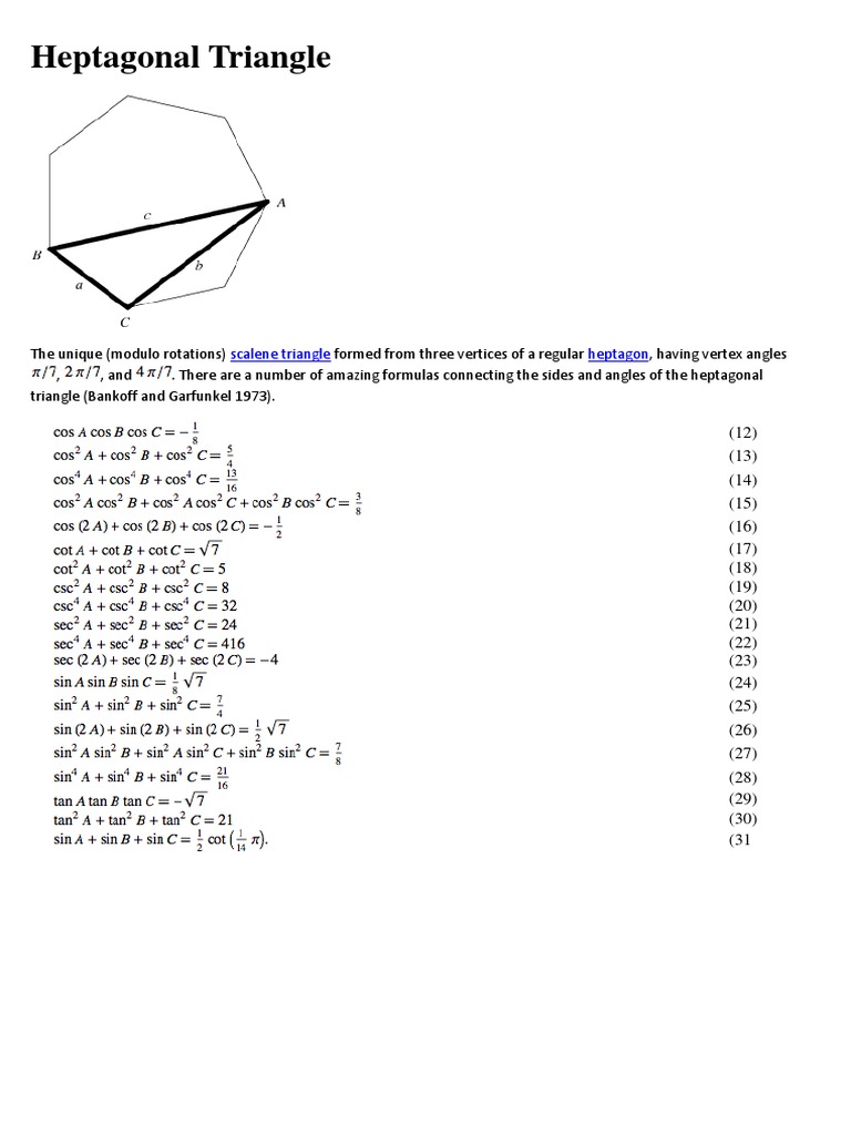 Heptagonal Triangle | PDF | Triangle | Space