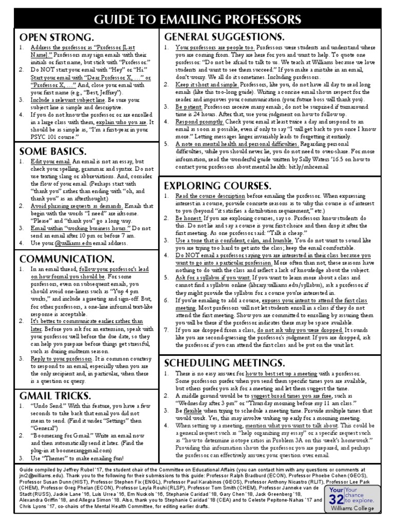 Guide To Emailing Professors 1 | PDF | Gmail | Communication
