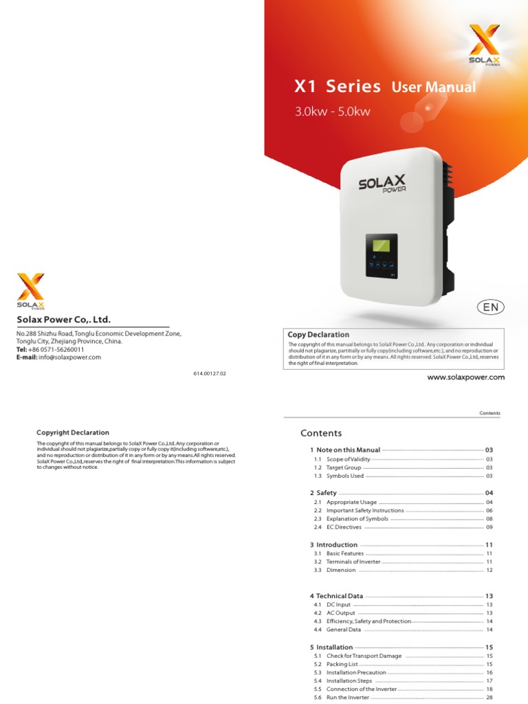 X1 Boost Install Manual | Photovoltaic System | Power Inverter