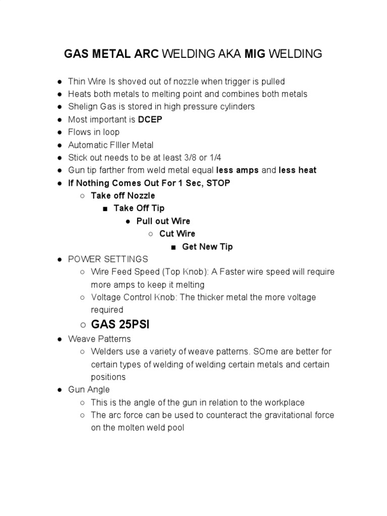 Gas Metal Arc Welding Mig | PDF