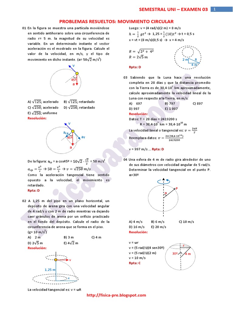 Movimiento Circular | PDF | Velocidad | Tasas temporales