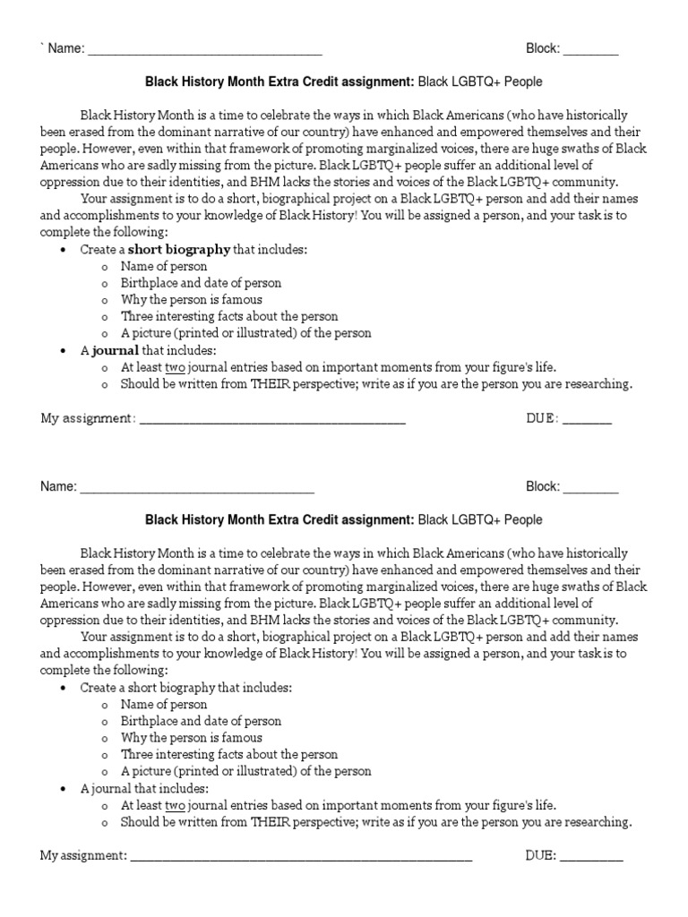 BHM Bio Project | PDF | Gender | Gender Studies