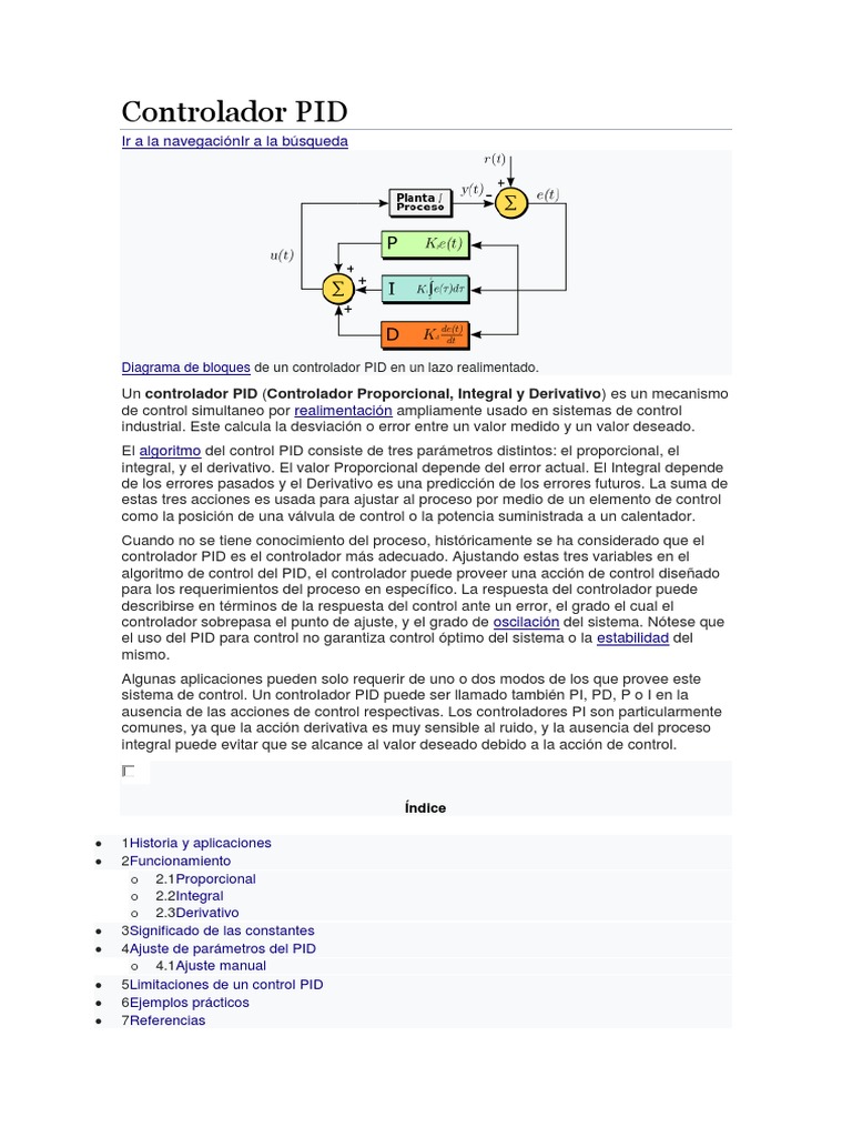 Controlador PID | PDF | Análisis | Enseñanza de matemática
