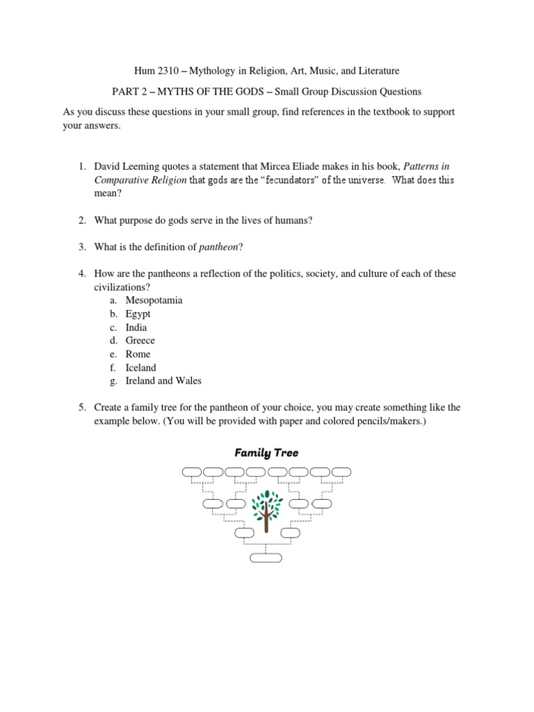Discussion Questions on Mythical Pantheons | PDF