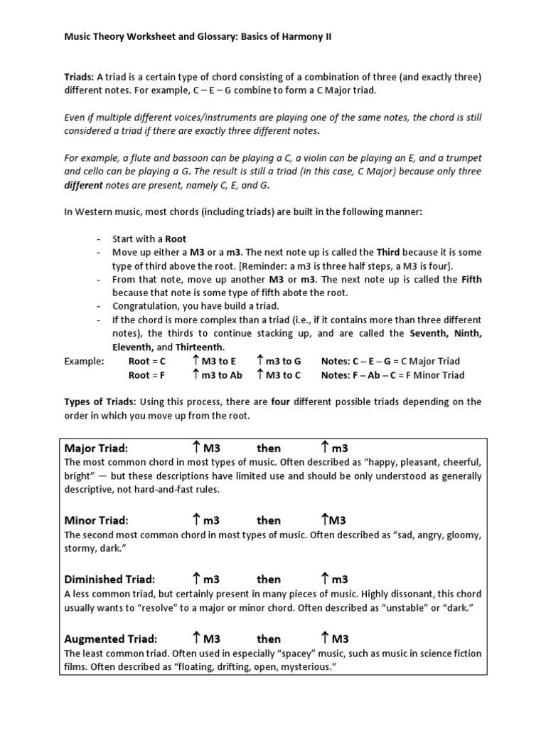 Triads: Identification and Construction | PDF | Chord (Music) | Harmony
