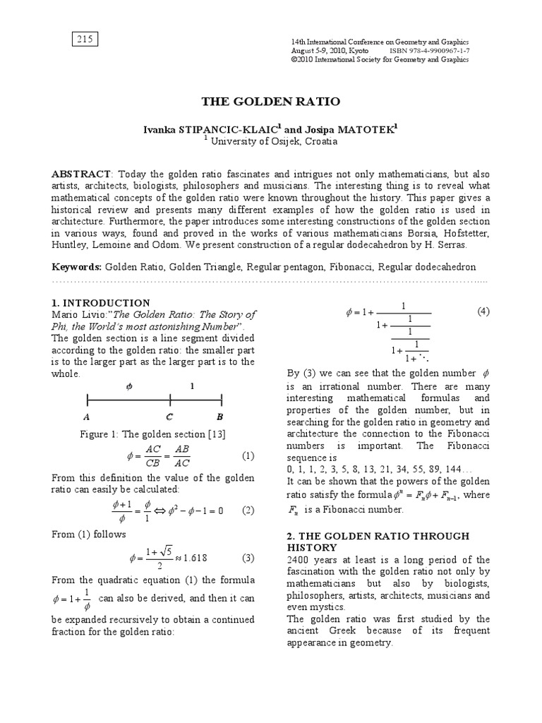 The Golden Ratio 2 | PDF | Triangle | Circle