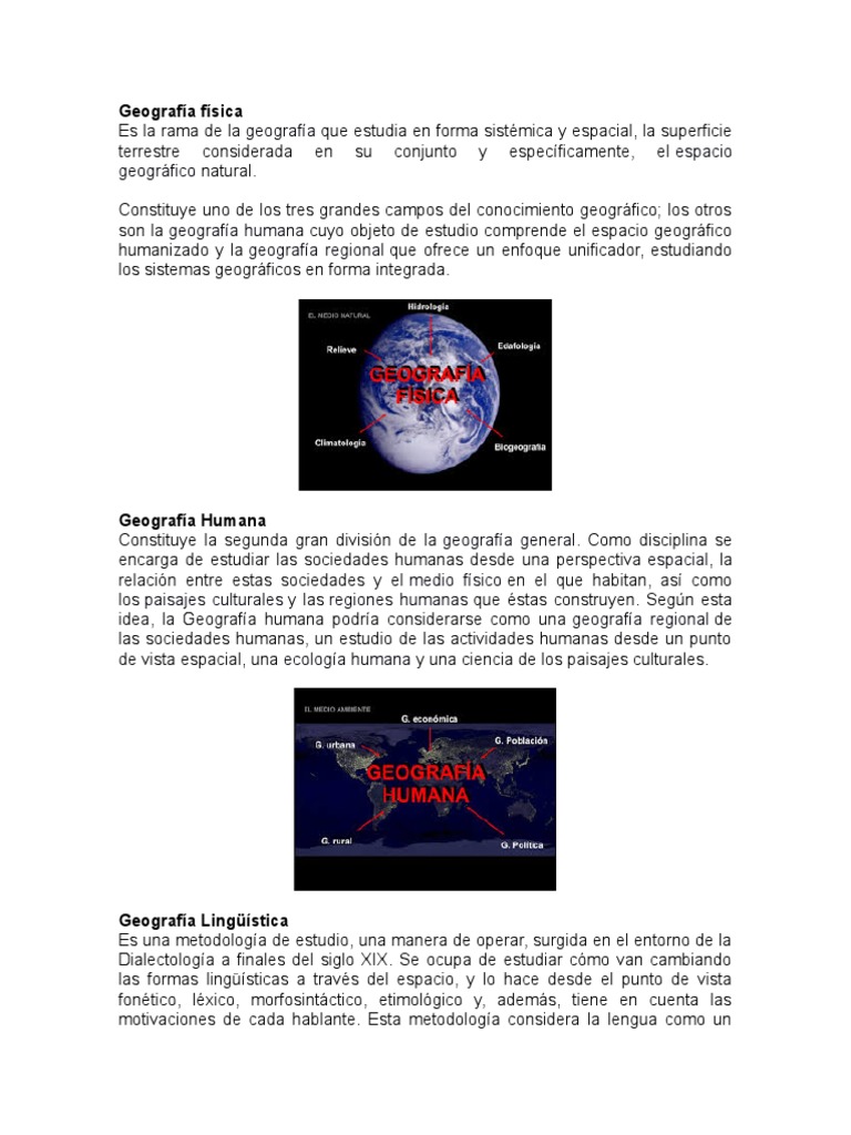 Geografía Física Geografía Humana | PDF | Geografía | Science