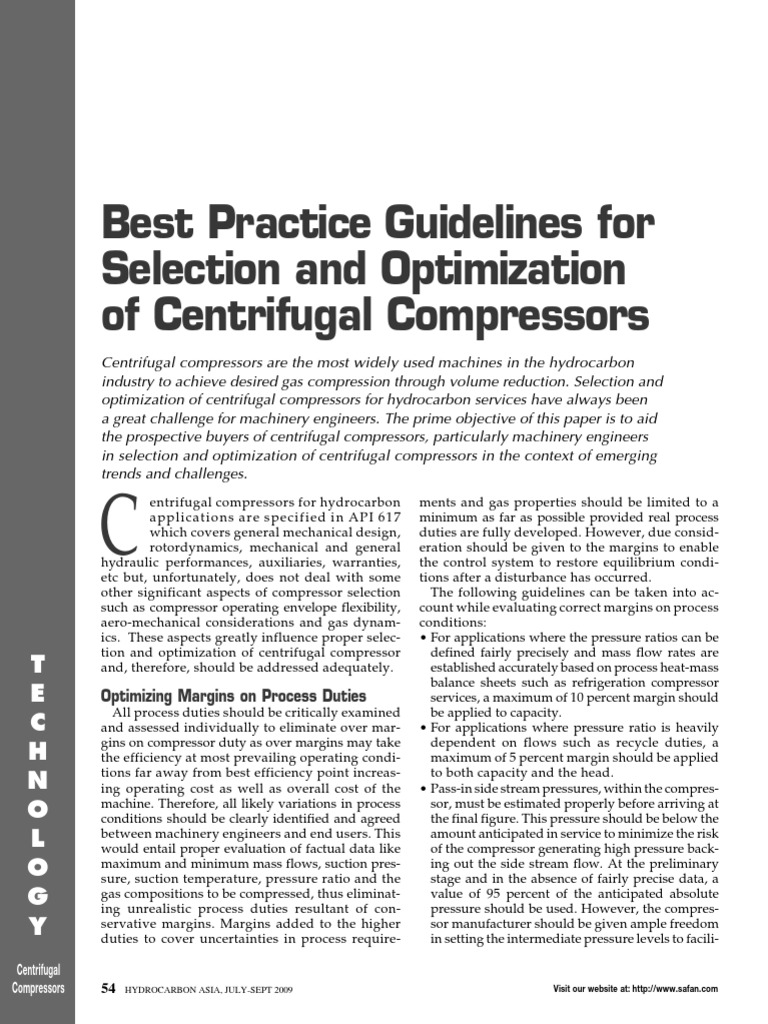 Centrifugal Compressor Selection | PDF | Gases | Applied And ...