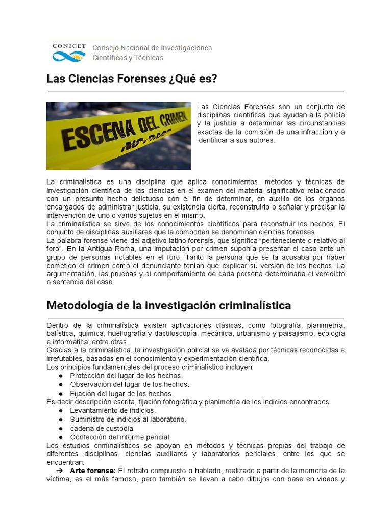 Definición de Ciencias Forenses | PDF | Jurisprudencia médica | Science
