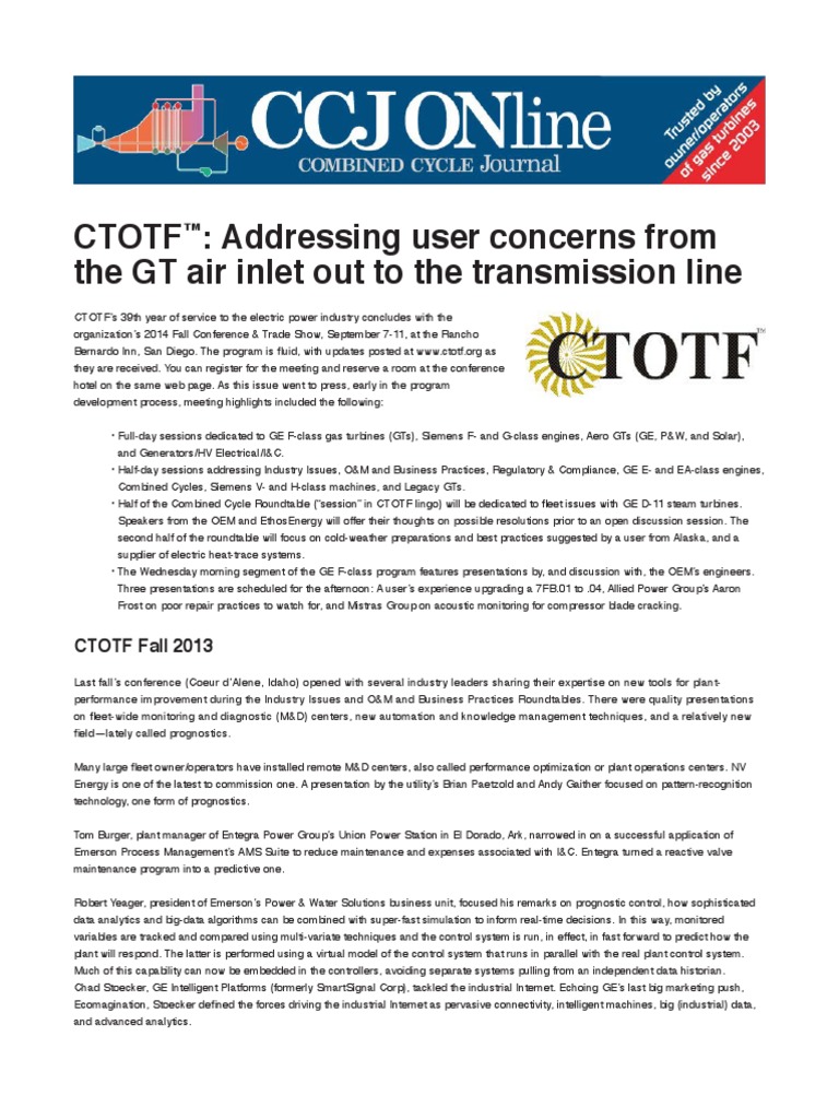 CTOTF Concerns | PDF | Gas Turbine | Analytics