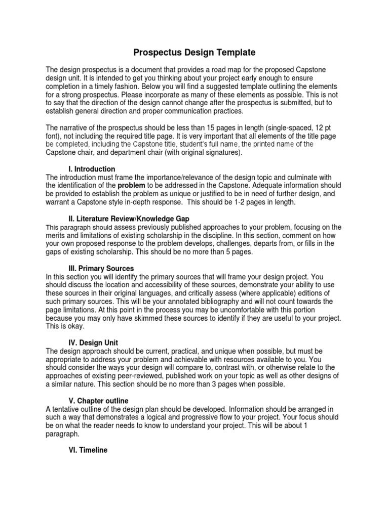 Prospectus Design Template: This Paragraph Should | PDF | Thesis | Design