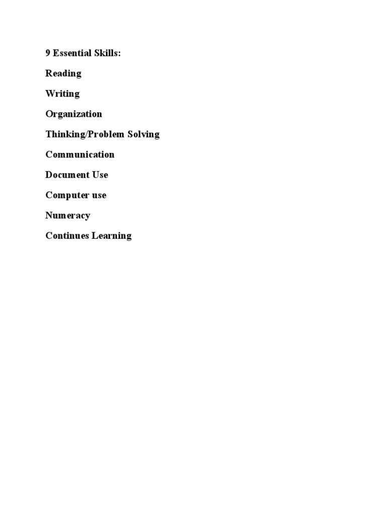 9 Essential Skills2 | PDF