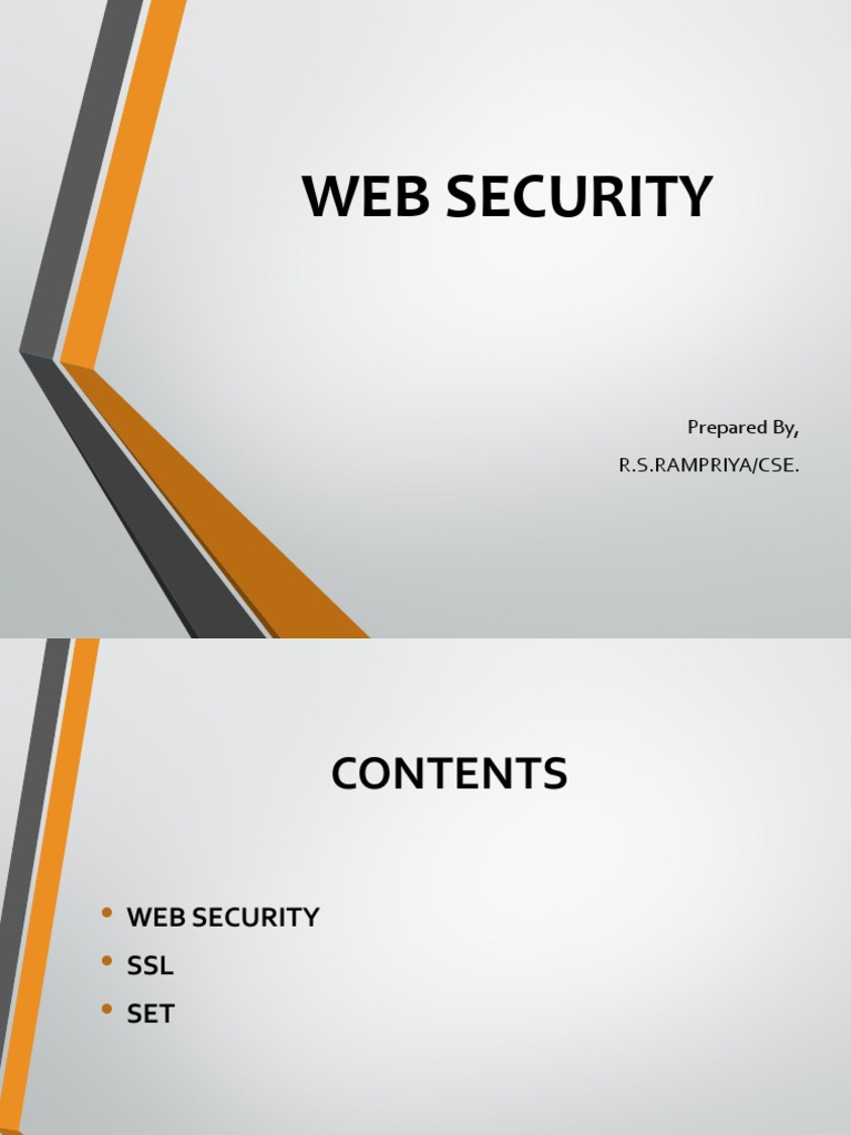 Web Security: Prepared By, R.S.Rampriya/Cse | Download Free PDF ...