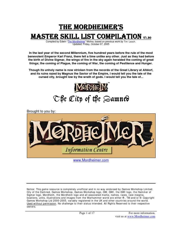 Master Skill List v1.3 | PDF