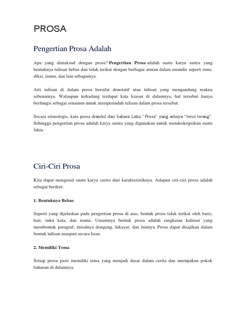 PROSA | PDF | Puisi | Klasik