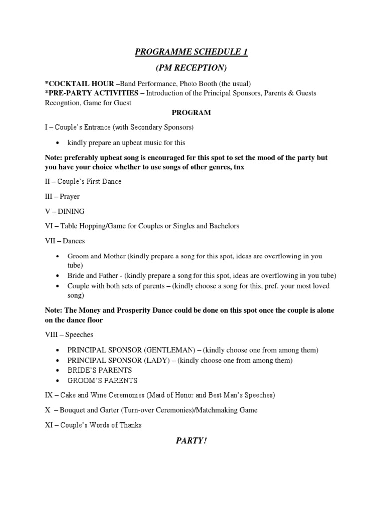 Wedding Program Sample | PDF