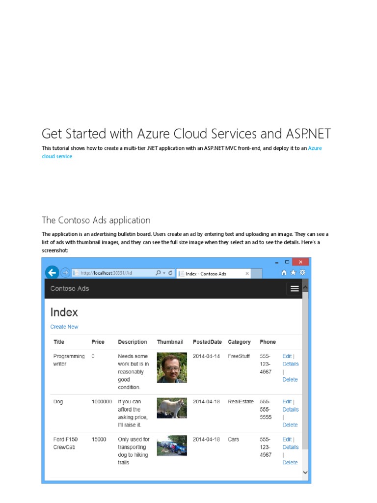Azure ASP.NET Cloud App Tutorial | PDF | Microsoft Visual Studio | Microsoft Azure