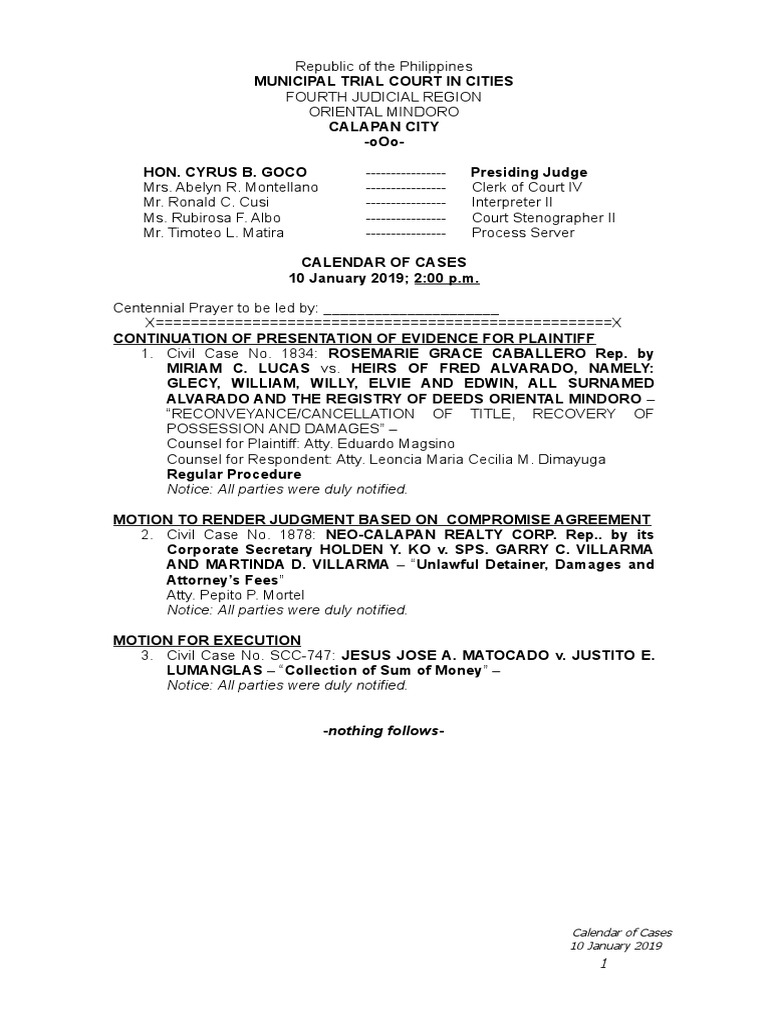 Notice: All Parties Were Duly Notified.: - Nothing Follows | PDF