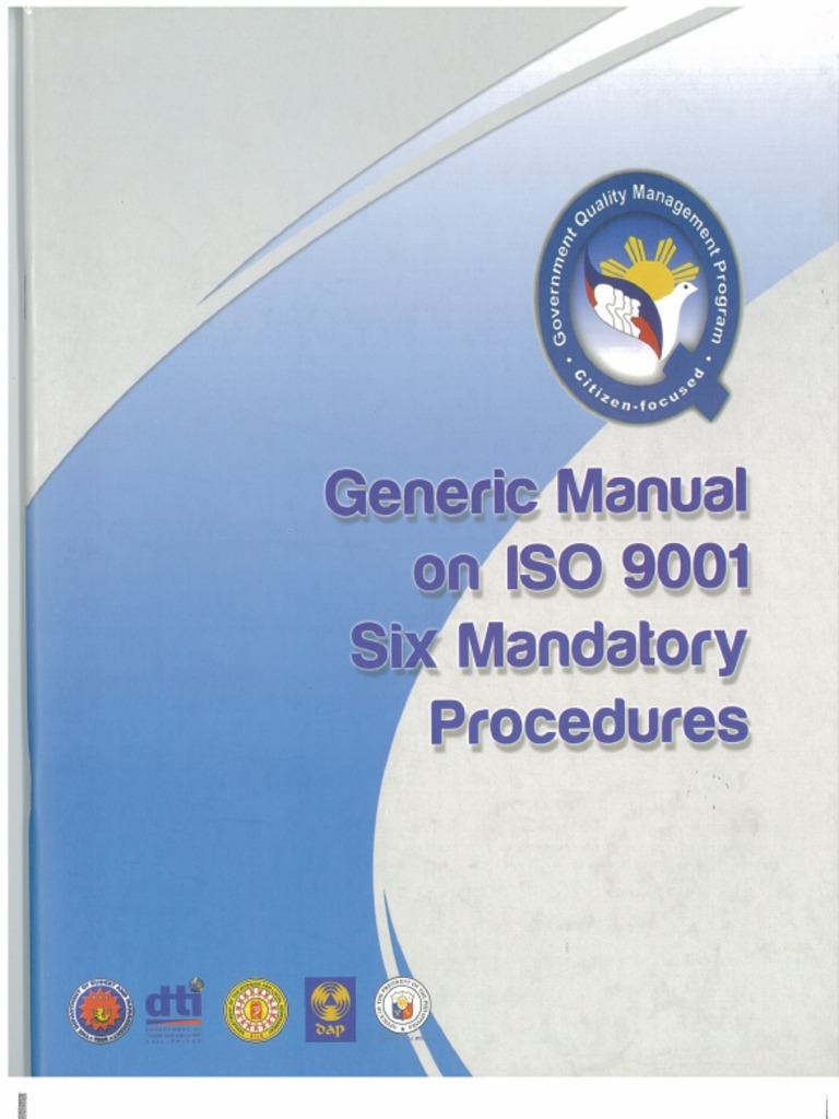 Generic Manual On ISO 9001 Six Mandatory Procedures | PDF | Evaluation ...