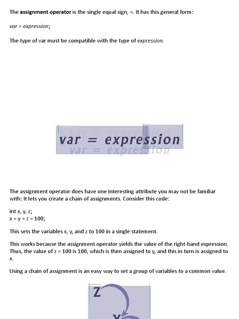 2.8. The Assignment Operator | PDF