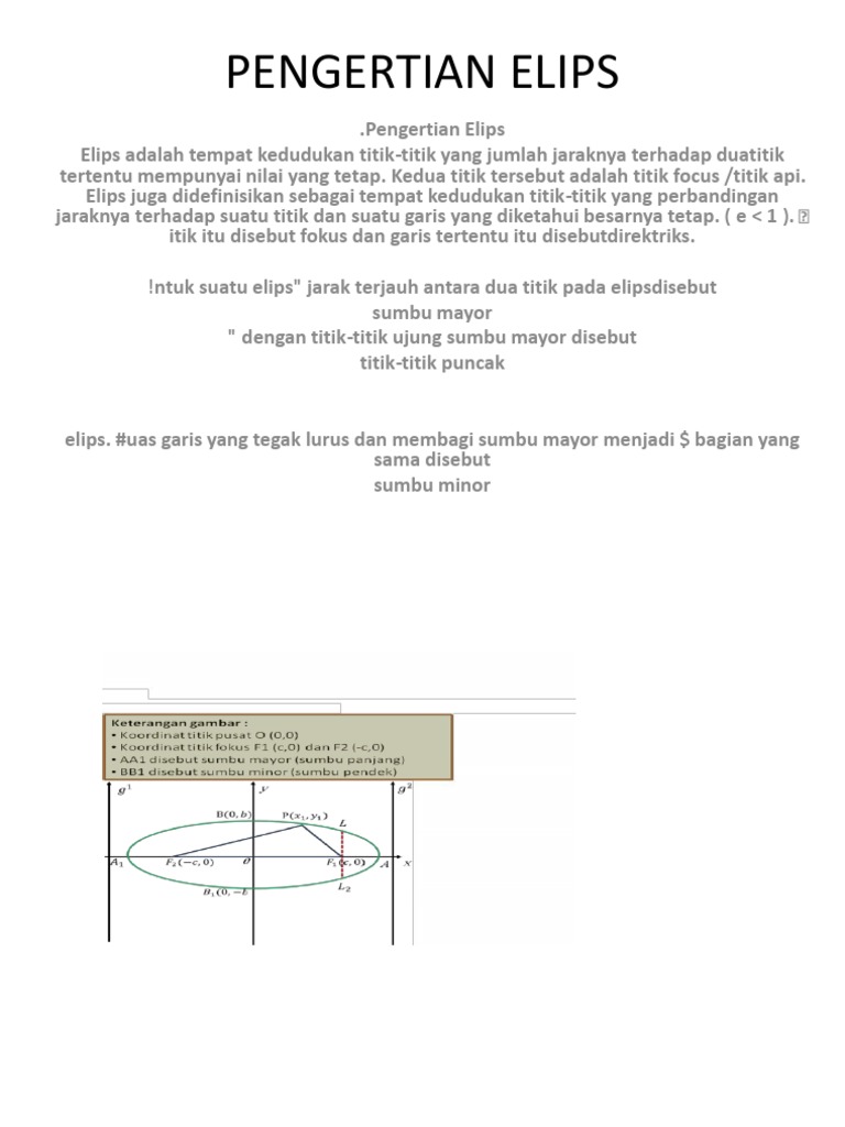 Pengertian Elips | PDF