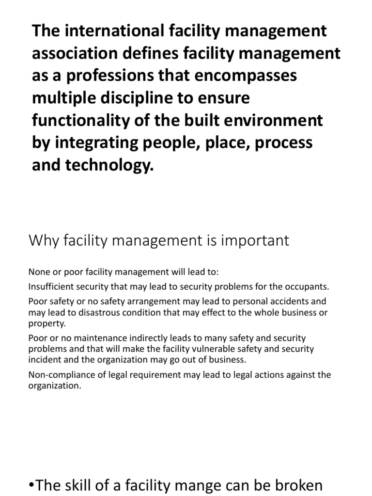 Importance of Facility Management Skills | PDF | Business | Safety