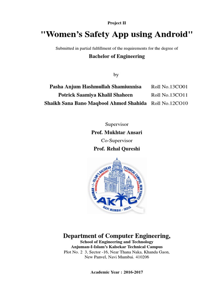 "Women's Safety App Using Android": Bachelor of Engineering | PDF | Php ...
