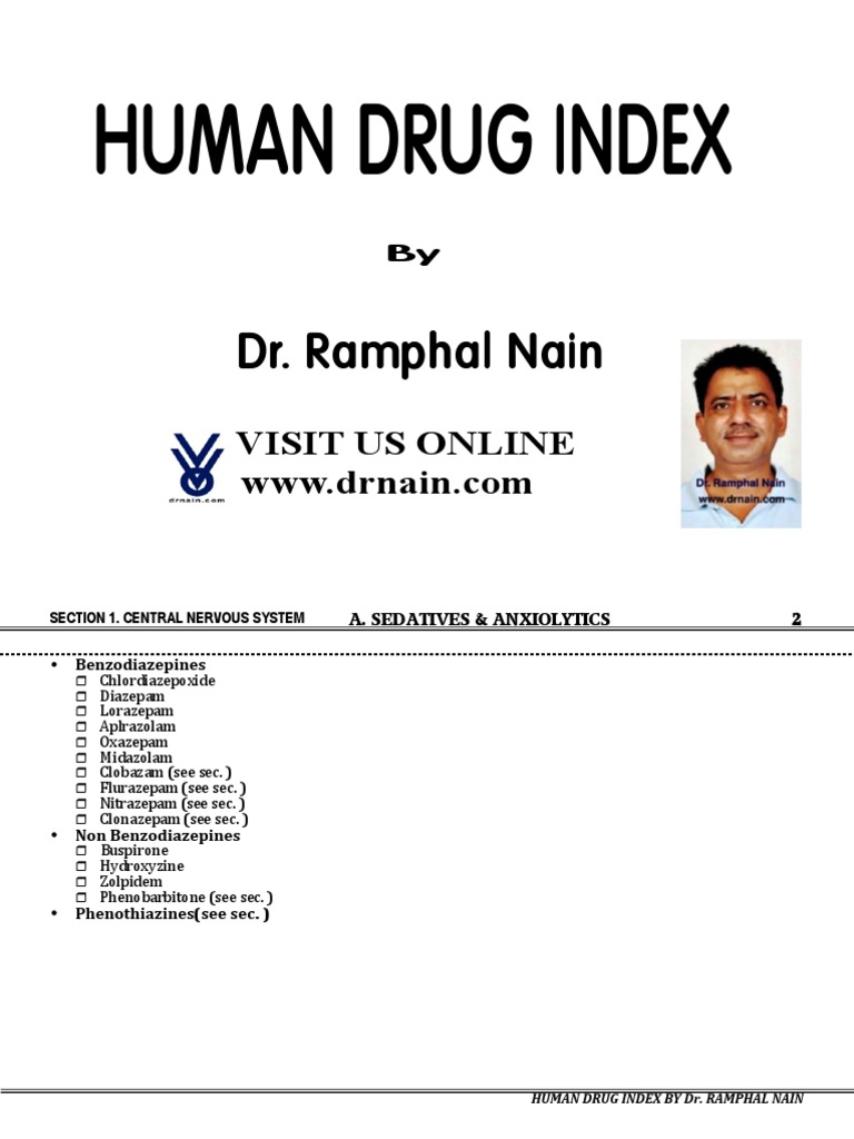 Human Drug Index | PDF | Antidepressant | Medicinal Chemistry