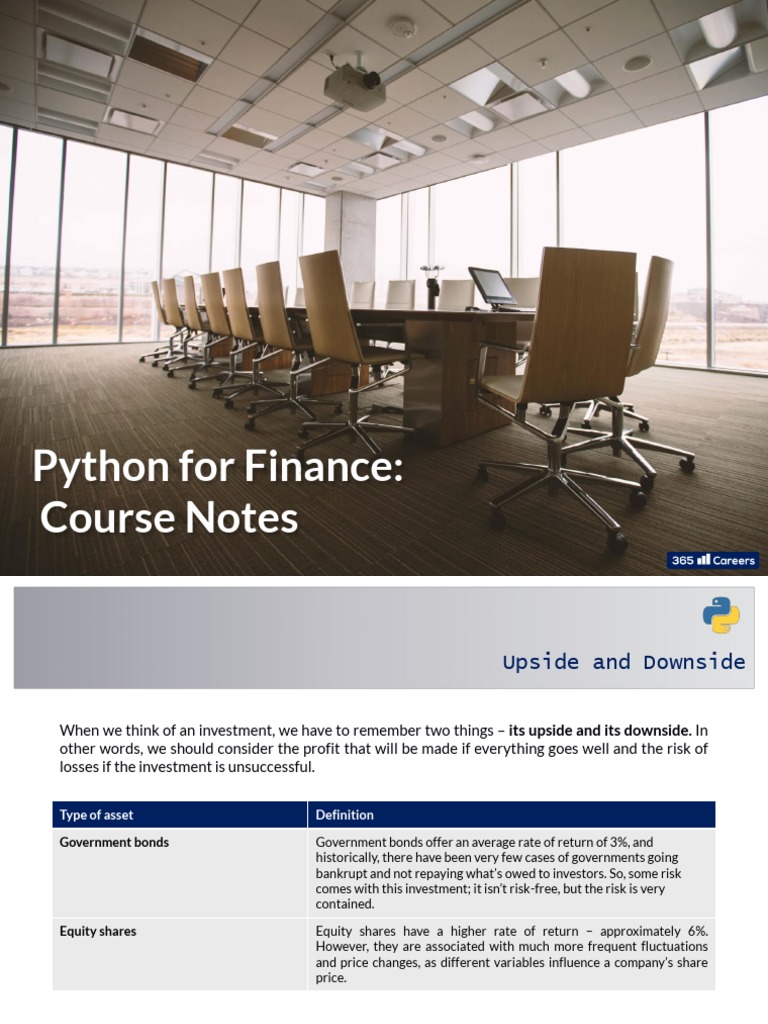 Udemy Python Financial Analysis Slides | PDF | Capital Asset Pricing ...