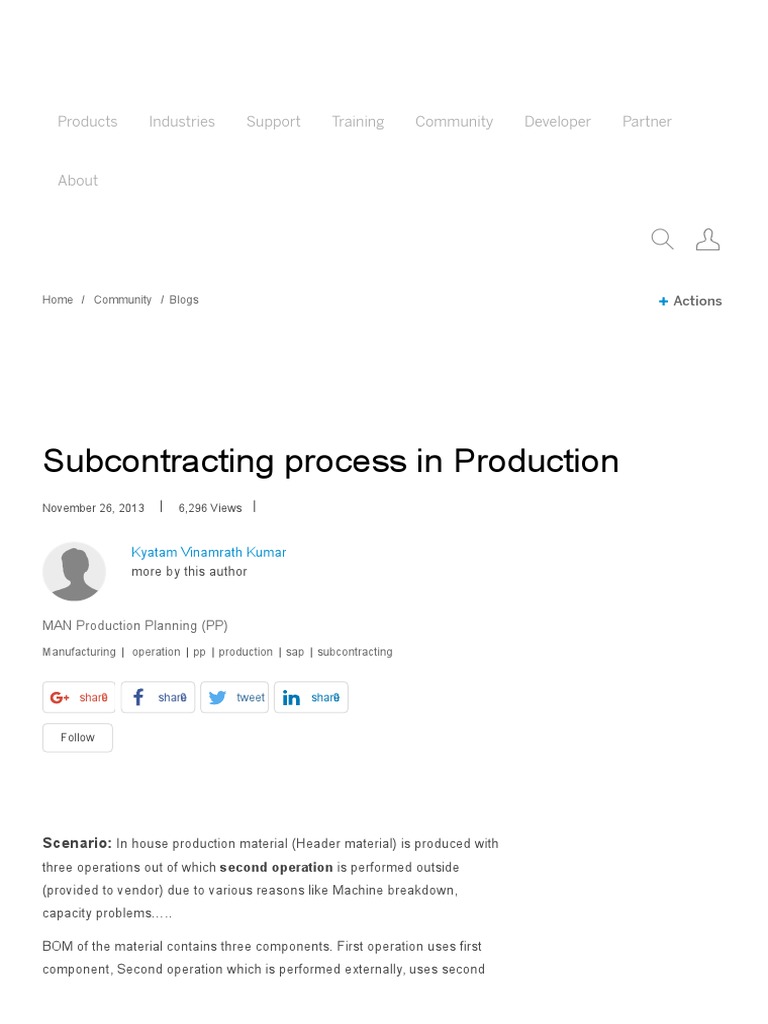 Subcontracting Process in Production | PDF | Business | Computing