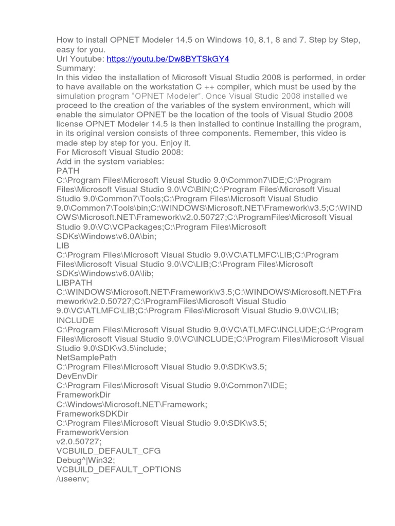 How To Install Opnet Modeler 14 Pdf Microsoft Visual Studio