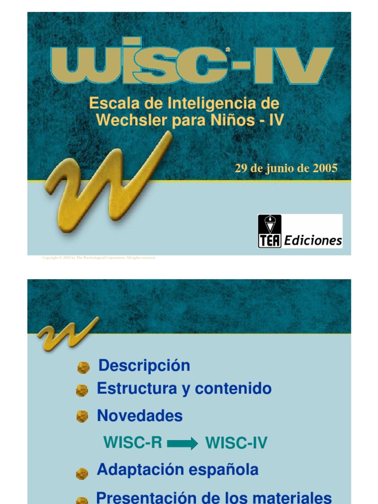WISC IV Descripcion | PDF | Memoria | Aprendizaje
