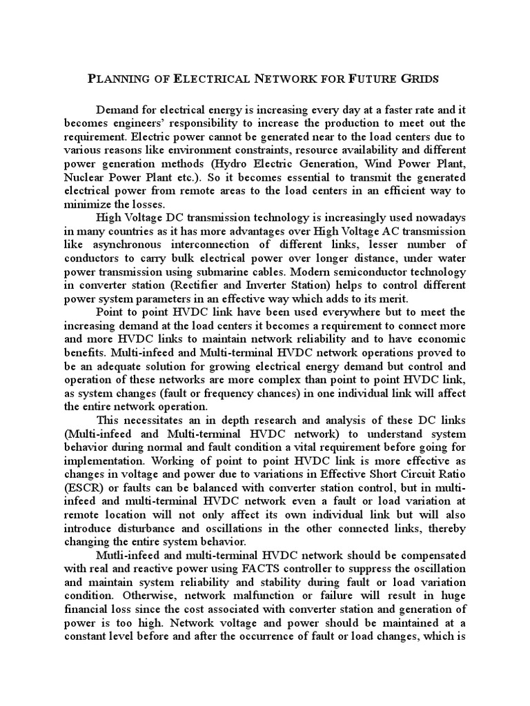 PHD Proposal | PDF | Electric Power Transmission | High Voltage Direct ...